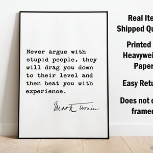Mark Twain Motivational Poster Print Typography Classroom - Etsy