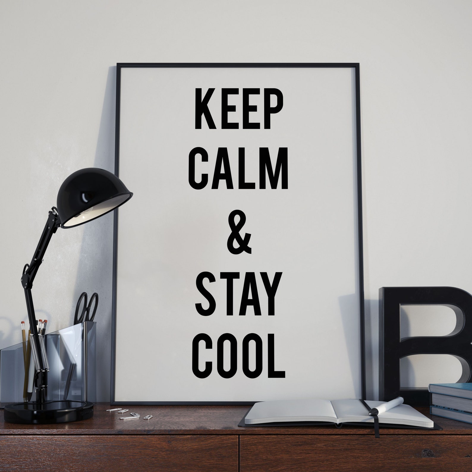 Keep Calm and Stay Cool Motivational Quote Poster Print Room | Etsy