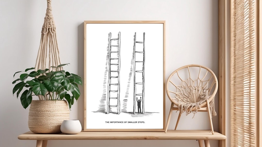The Importance of Smaller Steps, Motivational Quote Poster: Minimalist ...