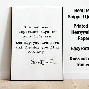 Mark Twain Motivational Poster Print, Typography, Classroom Artwork - Etsy