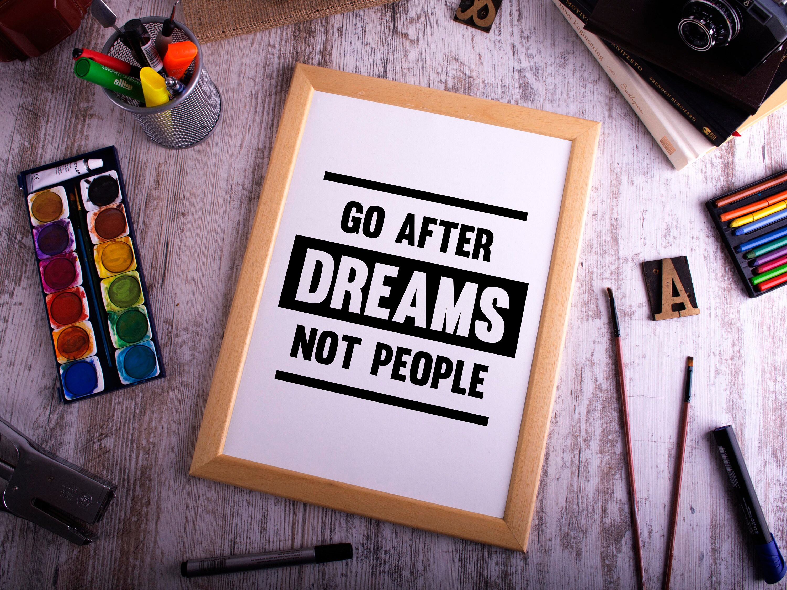 Go After Dreams, Motivational Quote Poster Print, Minimalist Typography ...