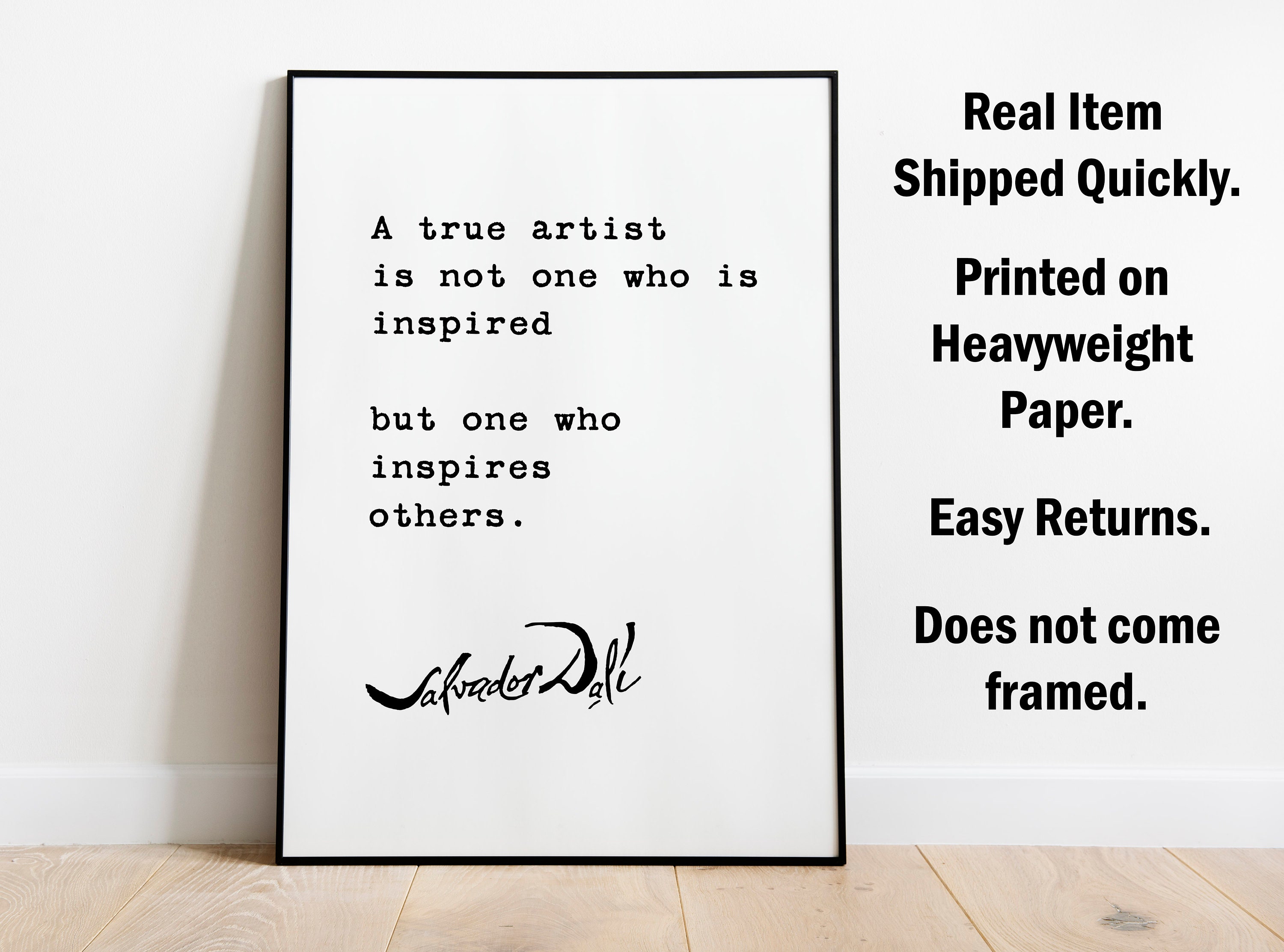 Salvador Dali Motivational Poster Print Typography Classroom | Etsy