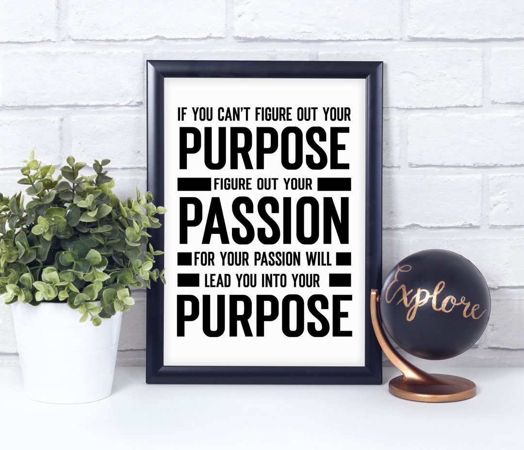Passion Will Lead You, Motivational Quote Poster Print, Minimalist ...