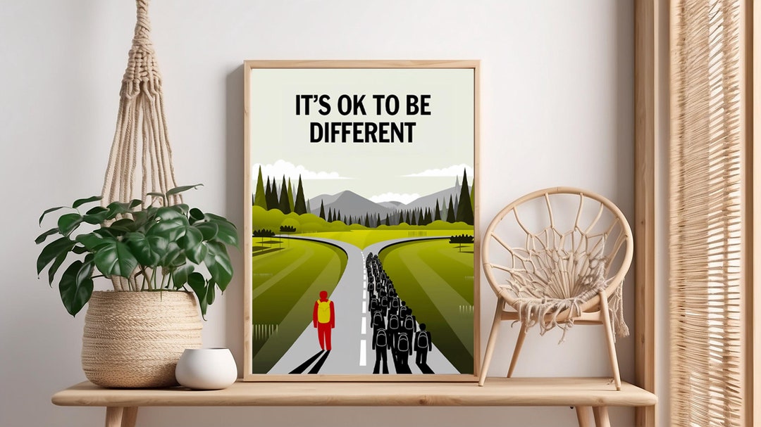 It's Okay to Be Different, Motivational Quote Poster, Minimalist ...