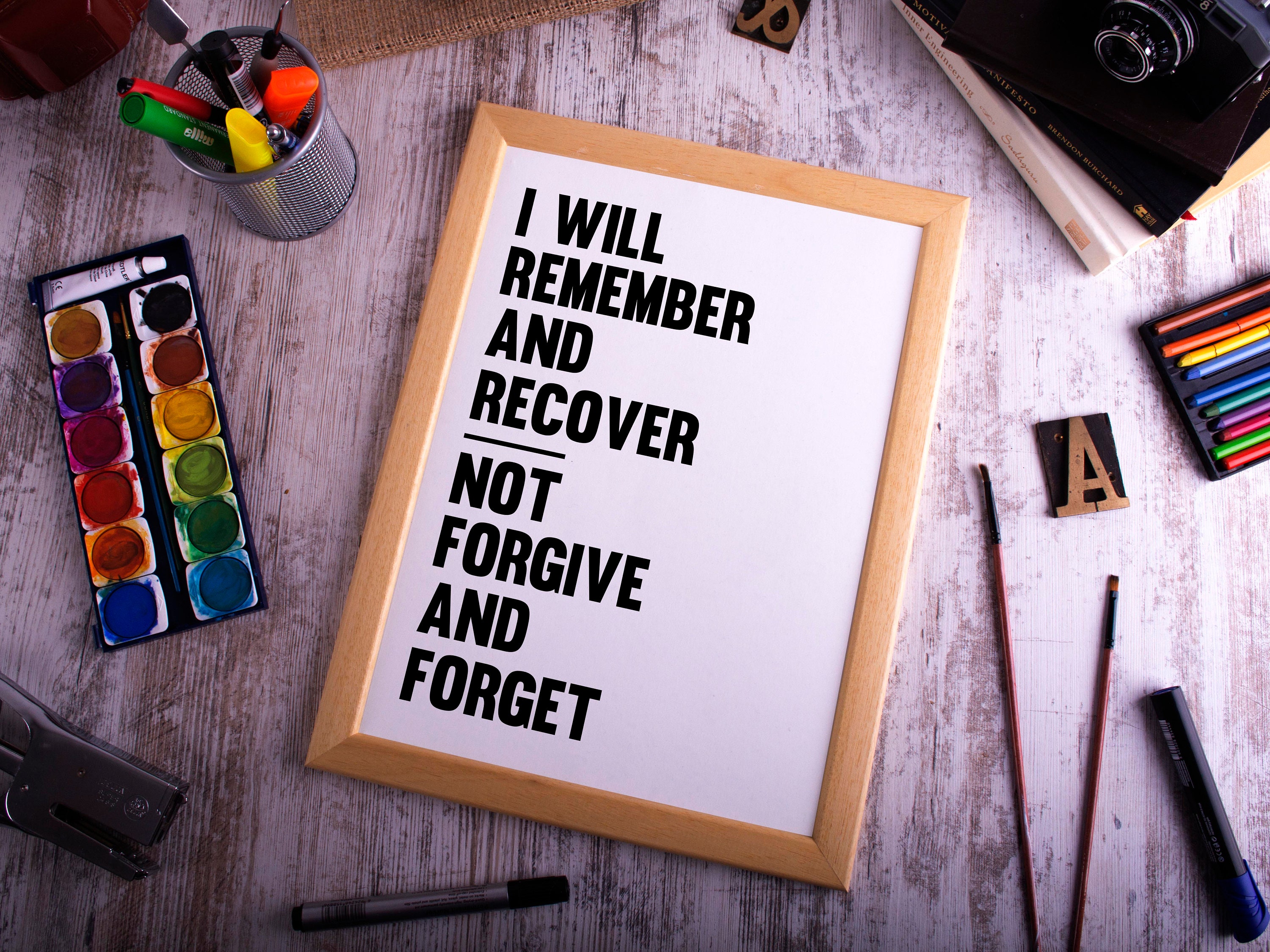 Remember and Recover Inspirational Print Motivational Print | Etsy