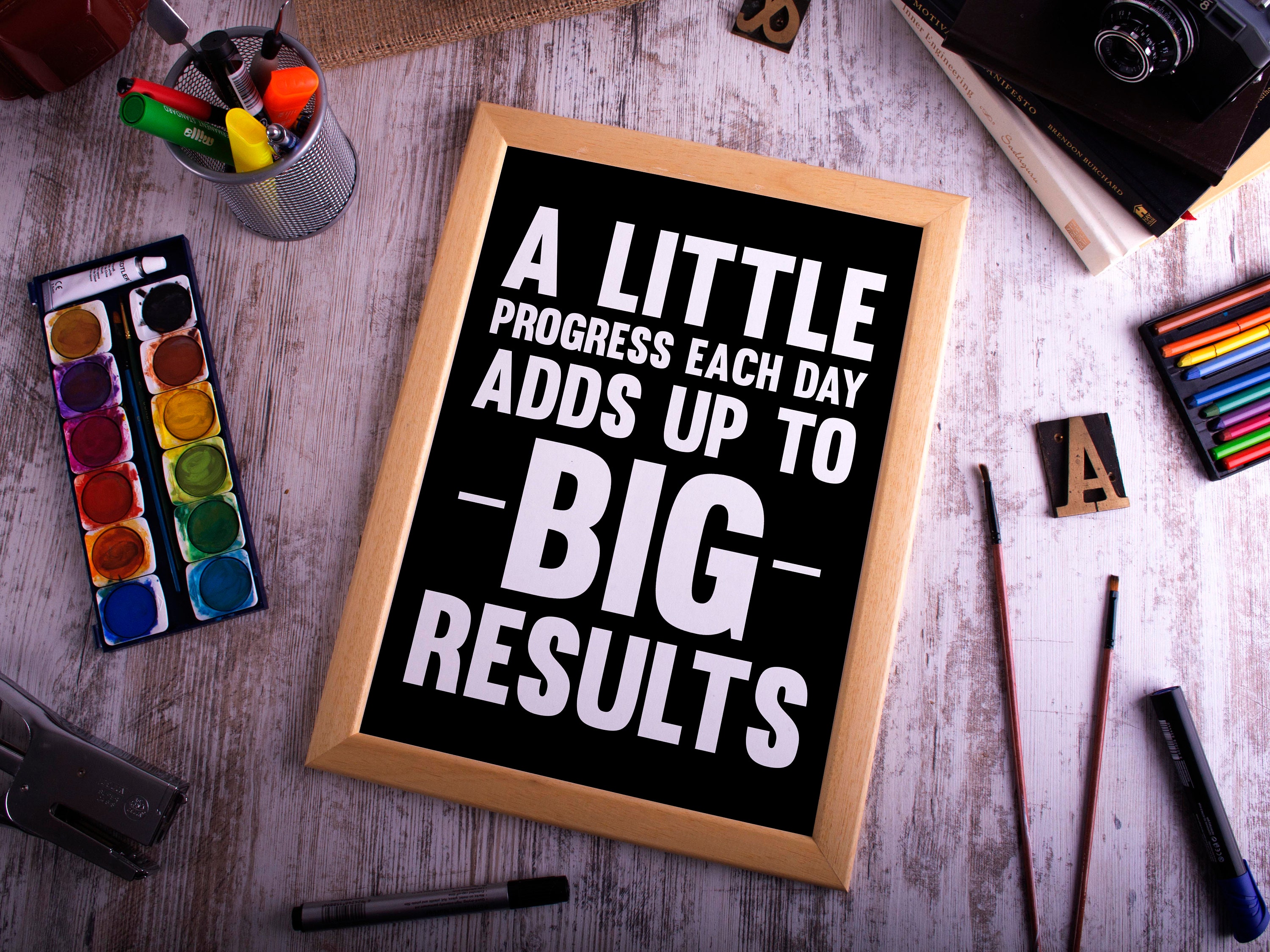 A Little Progress Adds up to Big Results Inspirational Print | Etsy