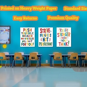 Motivational Classroom Posters: Back to School Wall Art, Set of 3 - Etsy