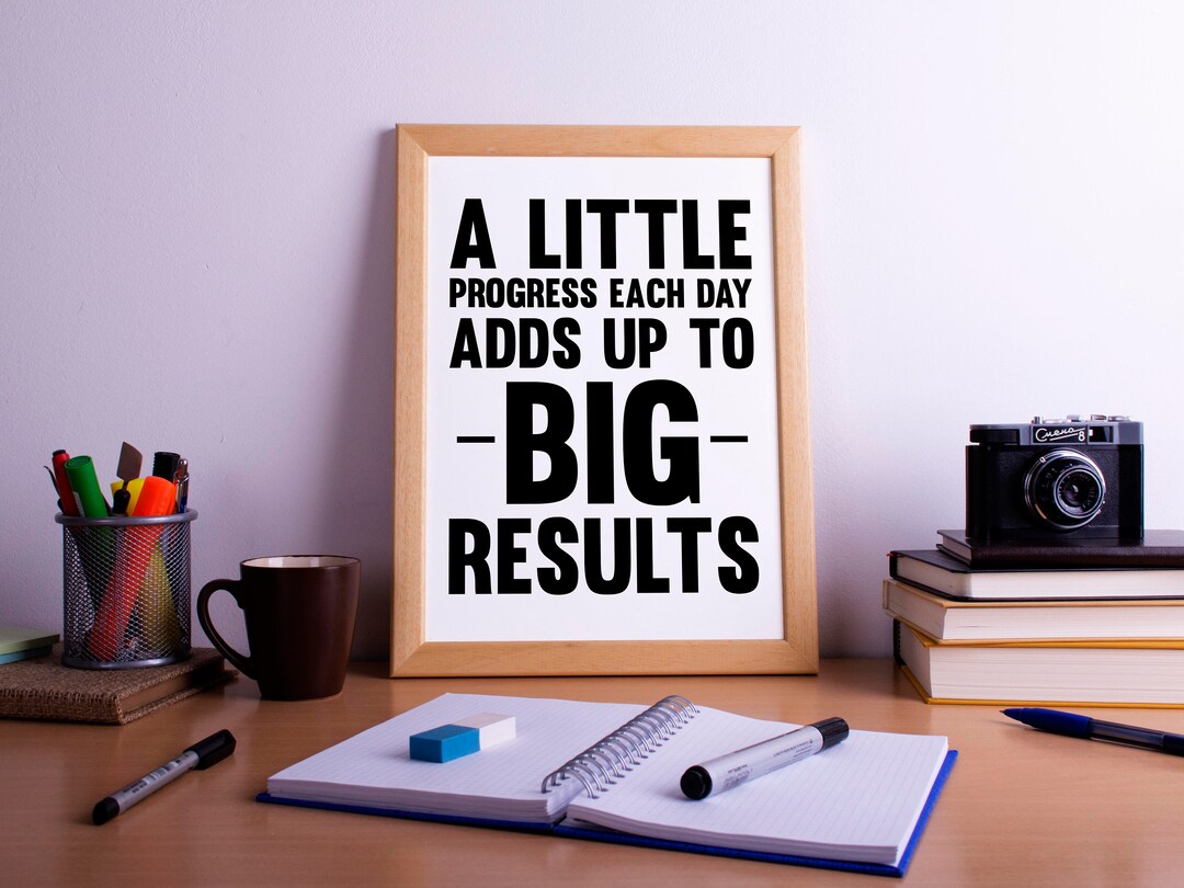 A Little Progress Adds up to Big Results, Motivational Quote Poster ...
