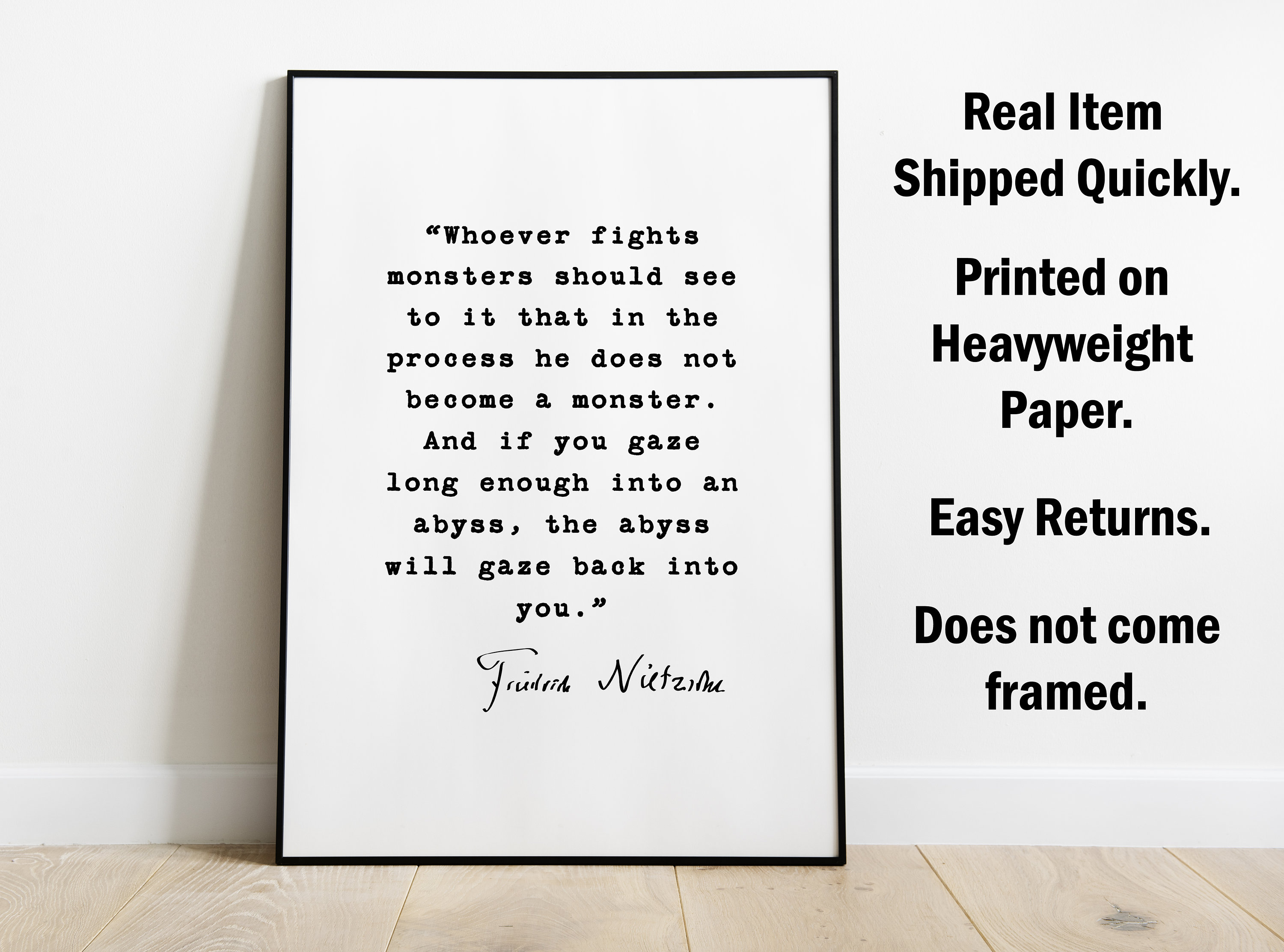 Friedrich Nietzsche Motivational Poster Print Typography | Etsy
