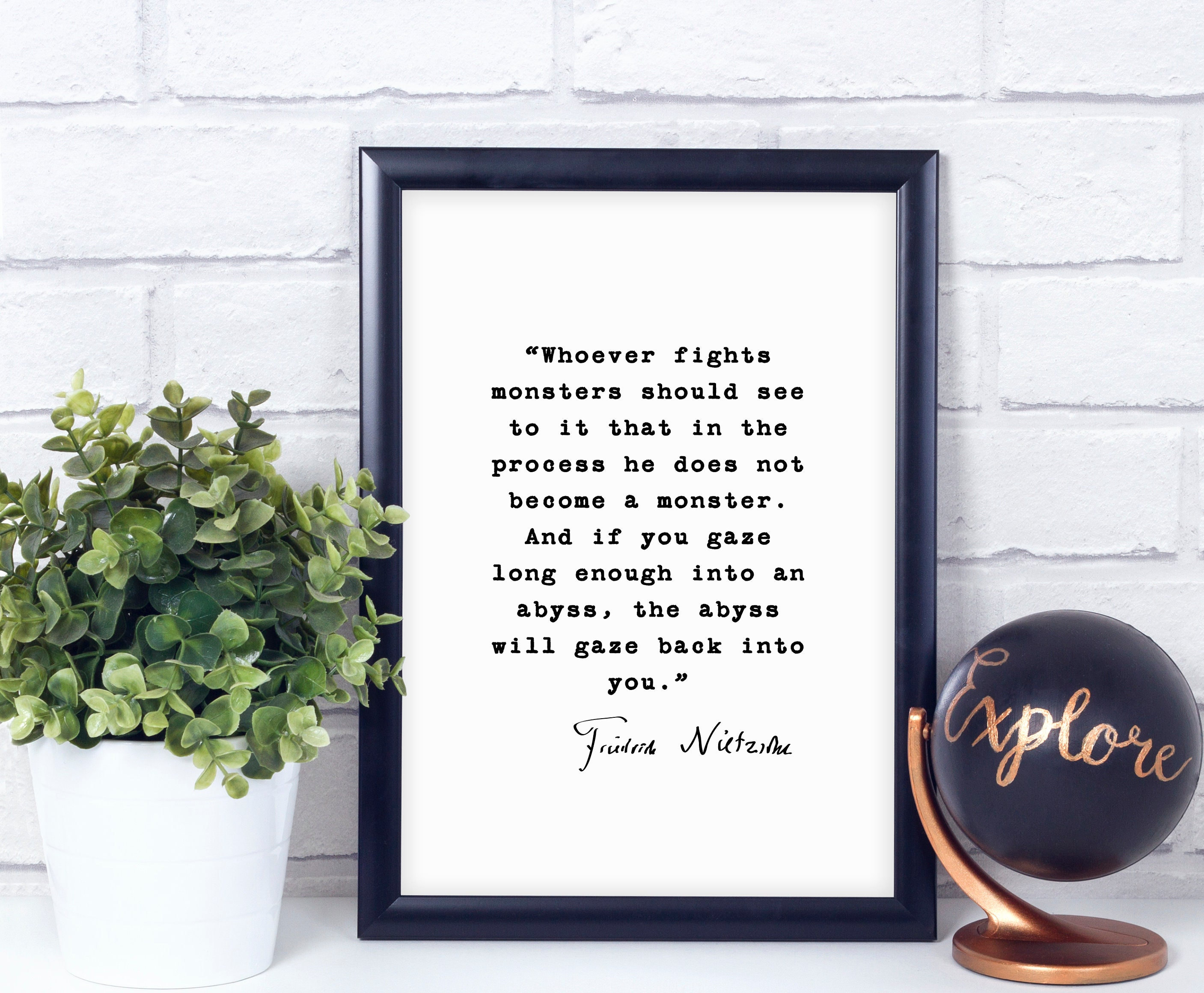 Nietzsche Quote Poster Print, Motivational Minimalist Typography, Wall ...