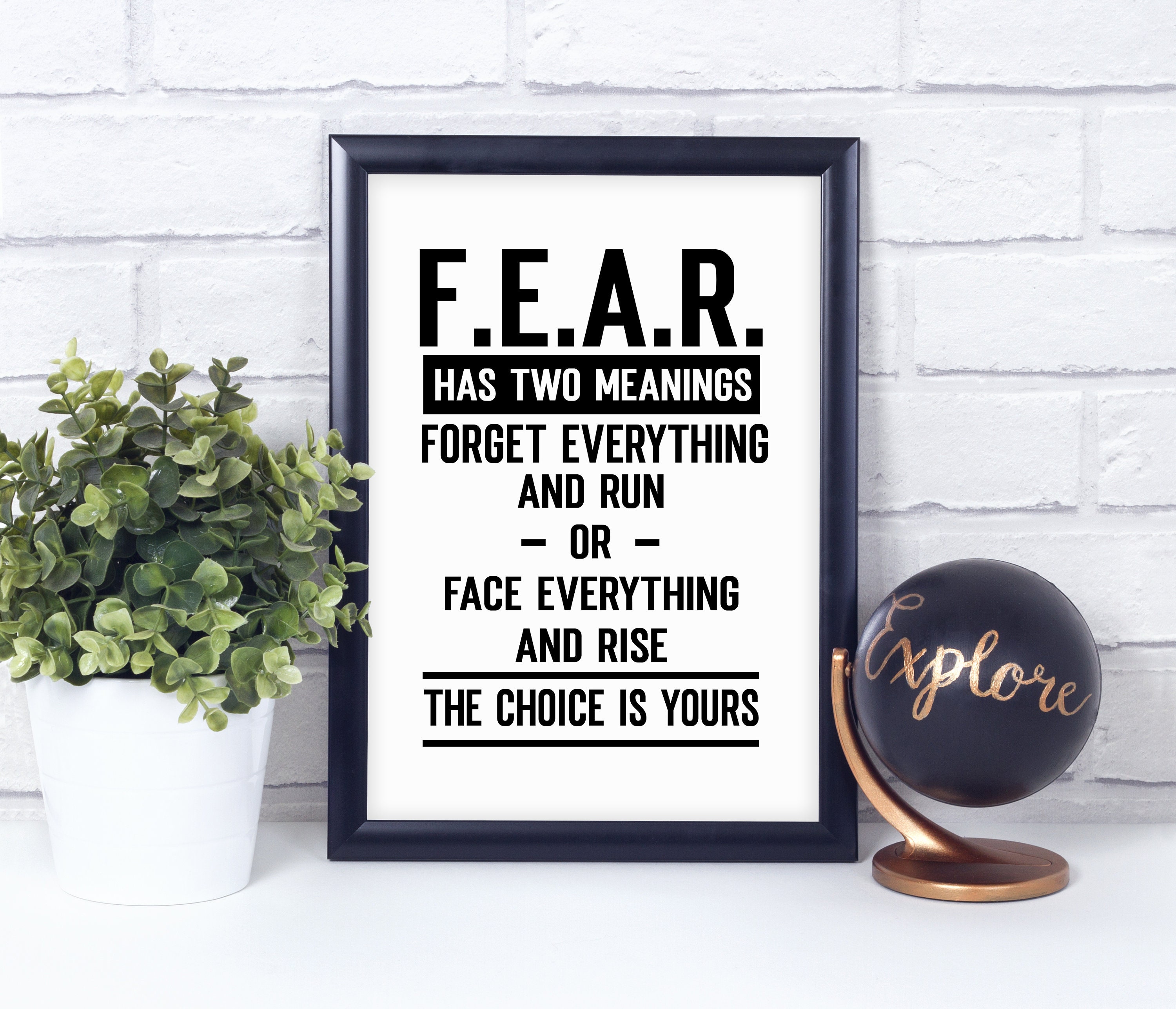 FEAR Has Two Meanings Motivational Quote Poster Print Room | Etsy