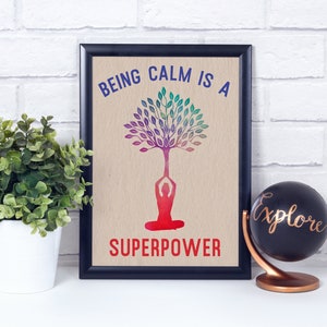 Being Calm is A Superpower, Wall Art Quote, 1 Set Poster Print ...