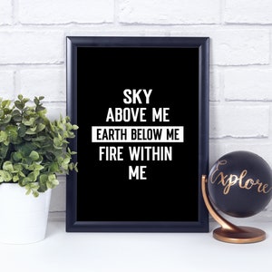Fire Within Me, Motivational Quote Poster Print, Wall Art Décor ...