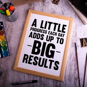 A Little Progress Adds up to Big Results, Motivational Quote Poster ...