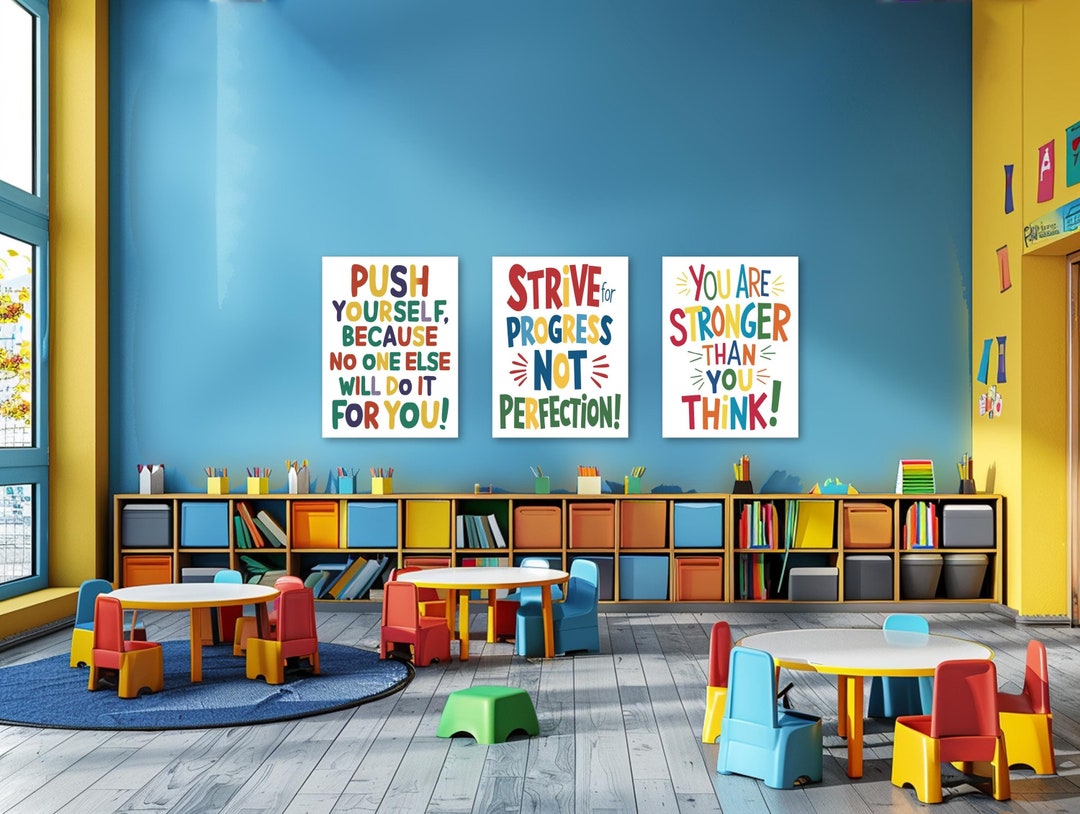 Motivational Classroom Posters: Back to School Wall Art, Set of 3 - Etsy