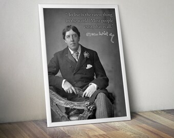 Oscar Wilde Inspirational Quote Poster | Etsy