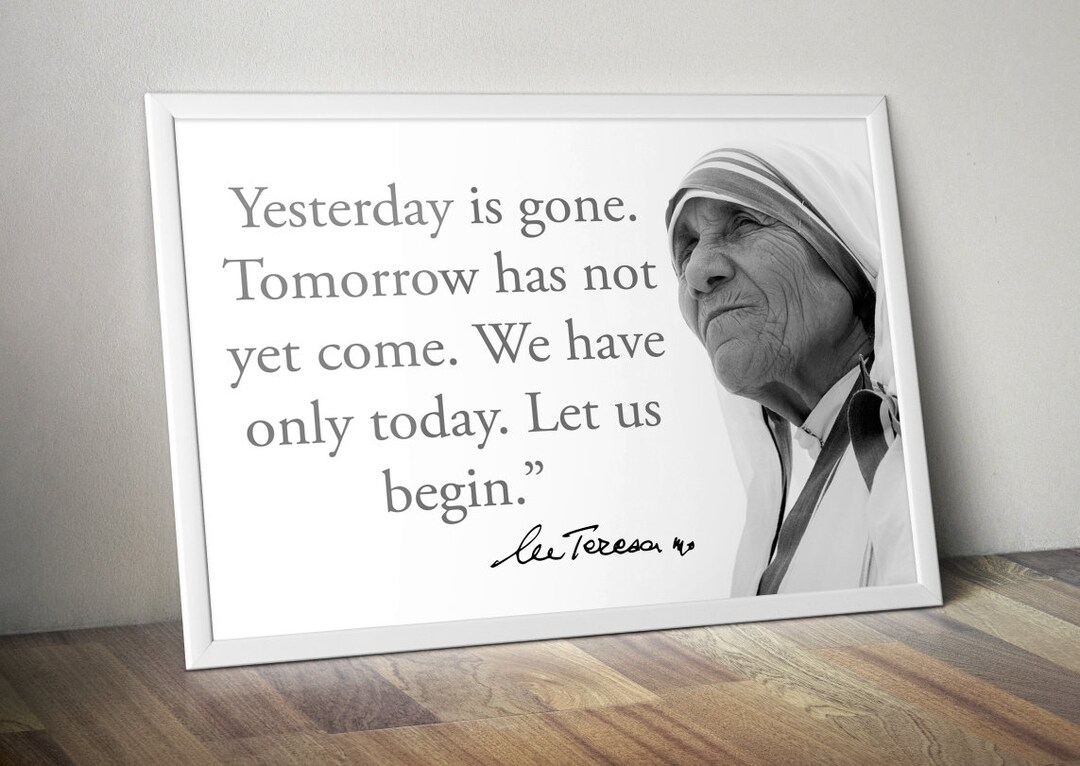 Mother Teresa Inspirational Quote Poster - Etsy