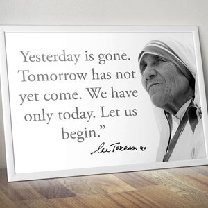 Mother Teresa Inspirational Quote Poster - Etsy