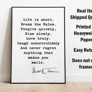 Mark Twain Motivational Poster Print Typography Classroom - Etsy