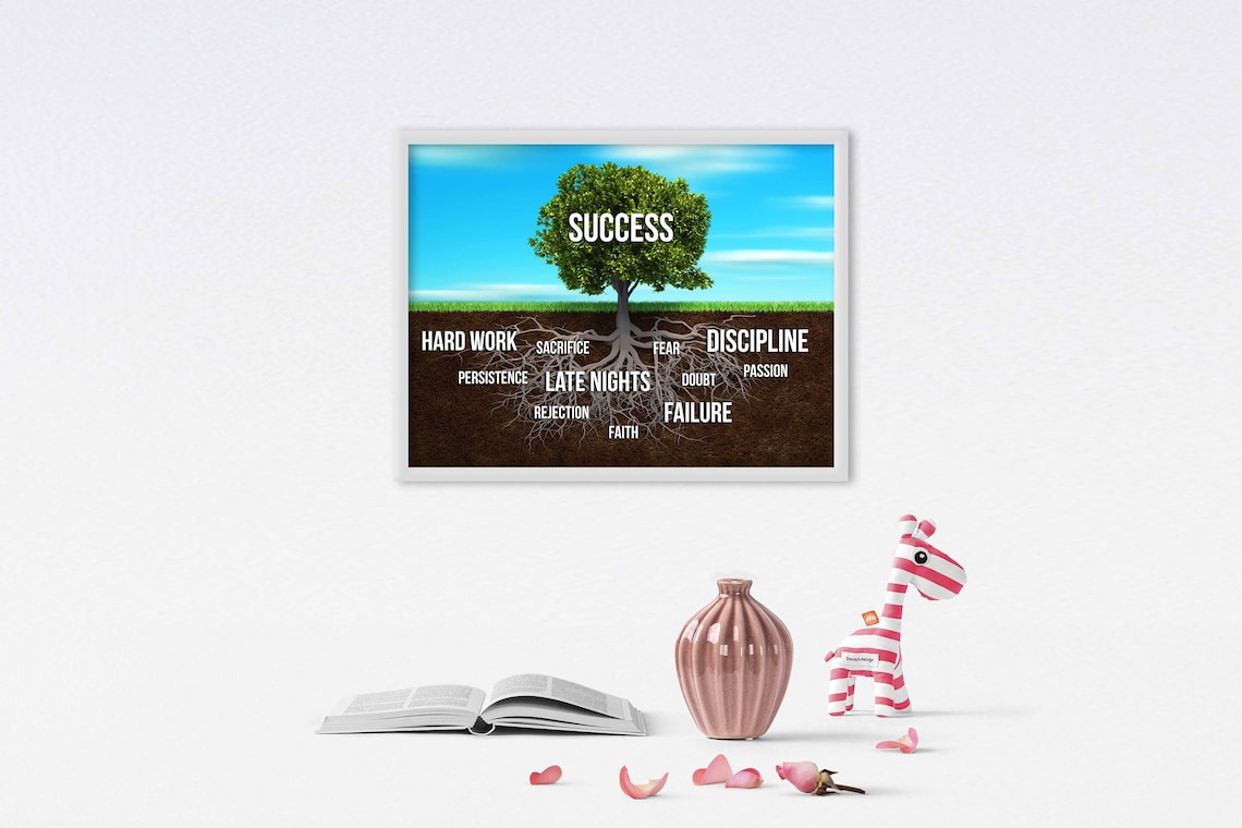 Tree Success Poster, Roots Motivational Poster, Inspirational Print ...
