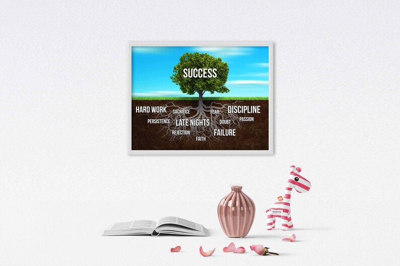 Tree Success Poster, Roots Motivational Poster, Inspirational Print ...