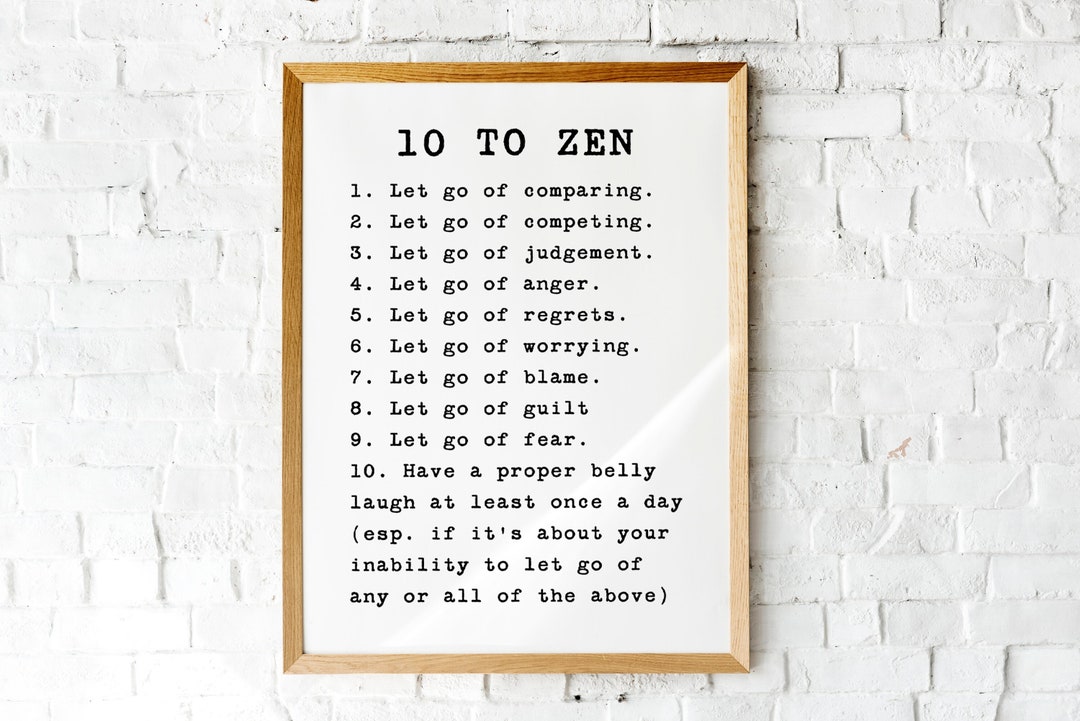 10 to Zen Motivational Poster Print, Typography, Classroom Artwork - Etsy
