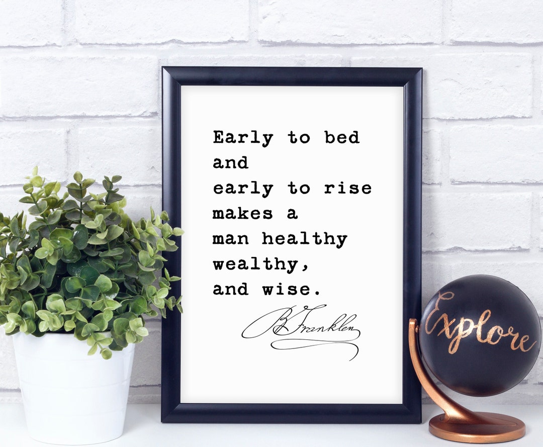 Benjamin Franklin, Motivational Quote Poster Print, Wall Art Décor ...