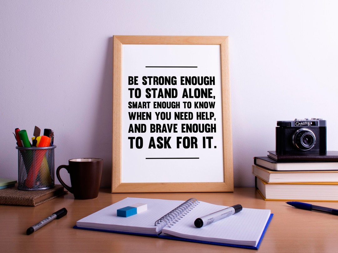 Be Strong Enough, Inspirational Quote Art Print, Minimalist Wall Decor ...
