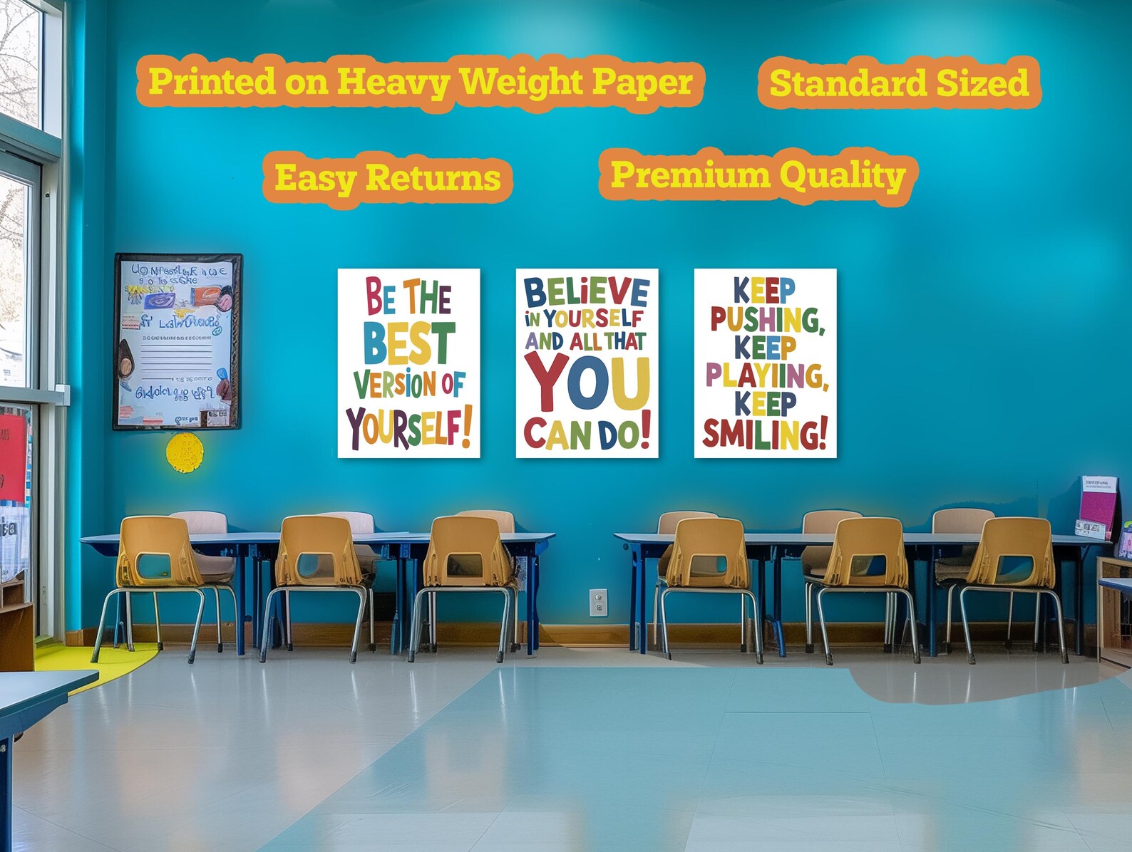 Motivational Classroom Posters: Back to School Wall Art, Set of 3 - Etsy