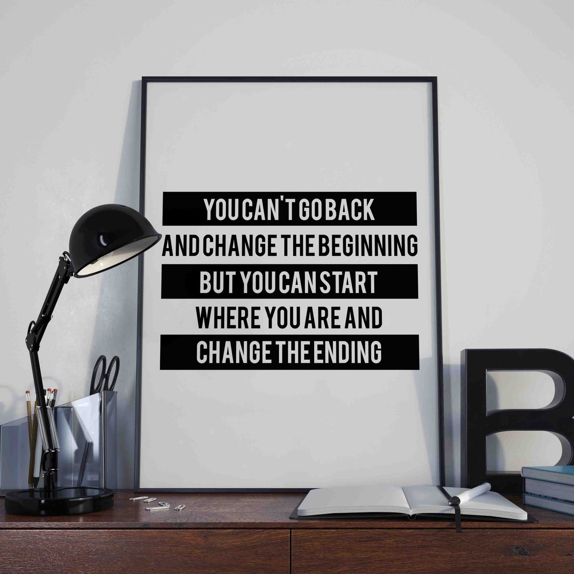 You Can't Go Back & Change the Beginning Motivational - Etsy