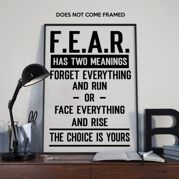 Fear Has Two Meanings Poster - Etsy