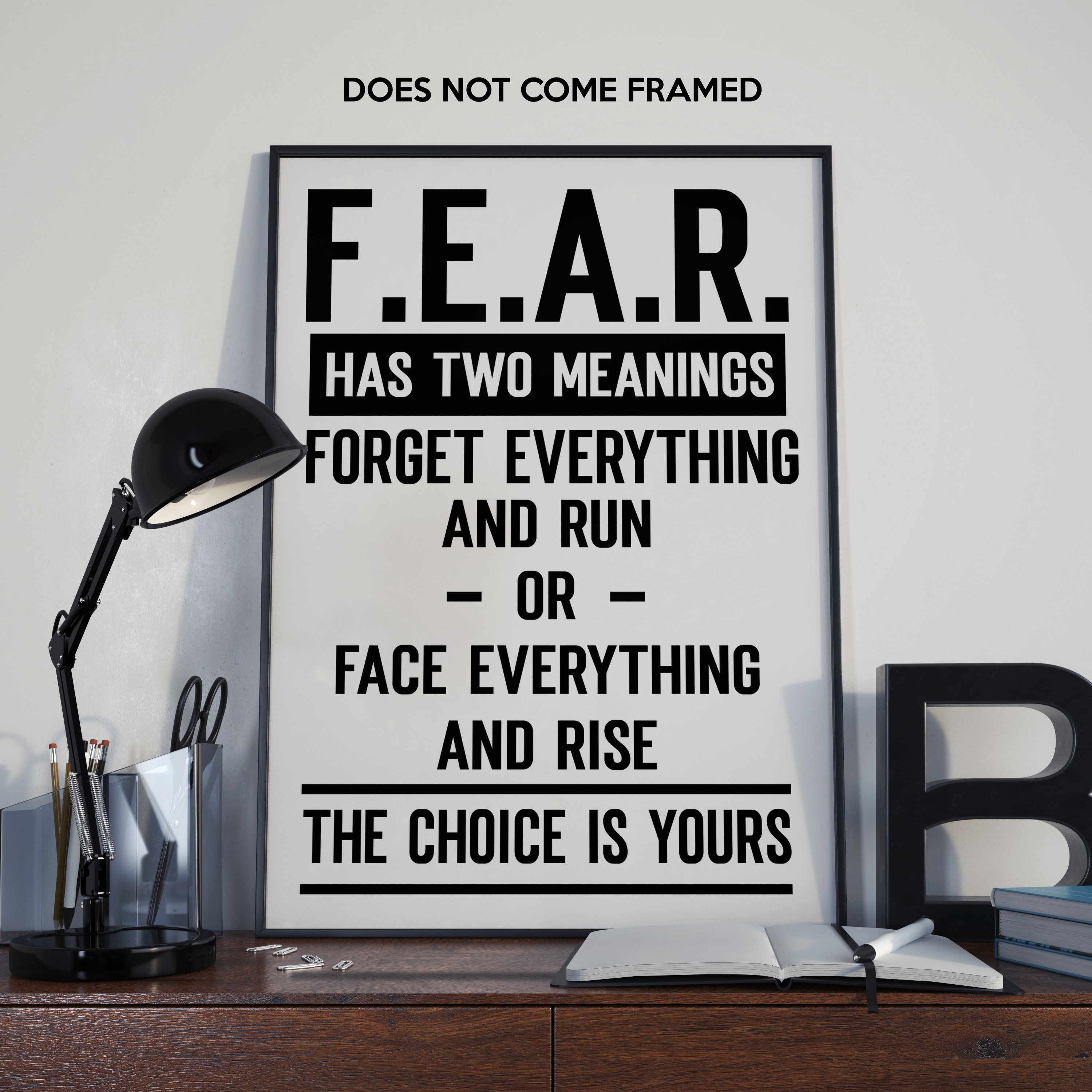 FEAR Has Two Meanings Motivational Quote Poster Print Room | Etsy