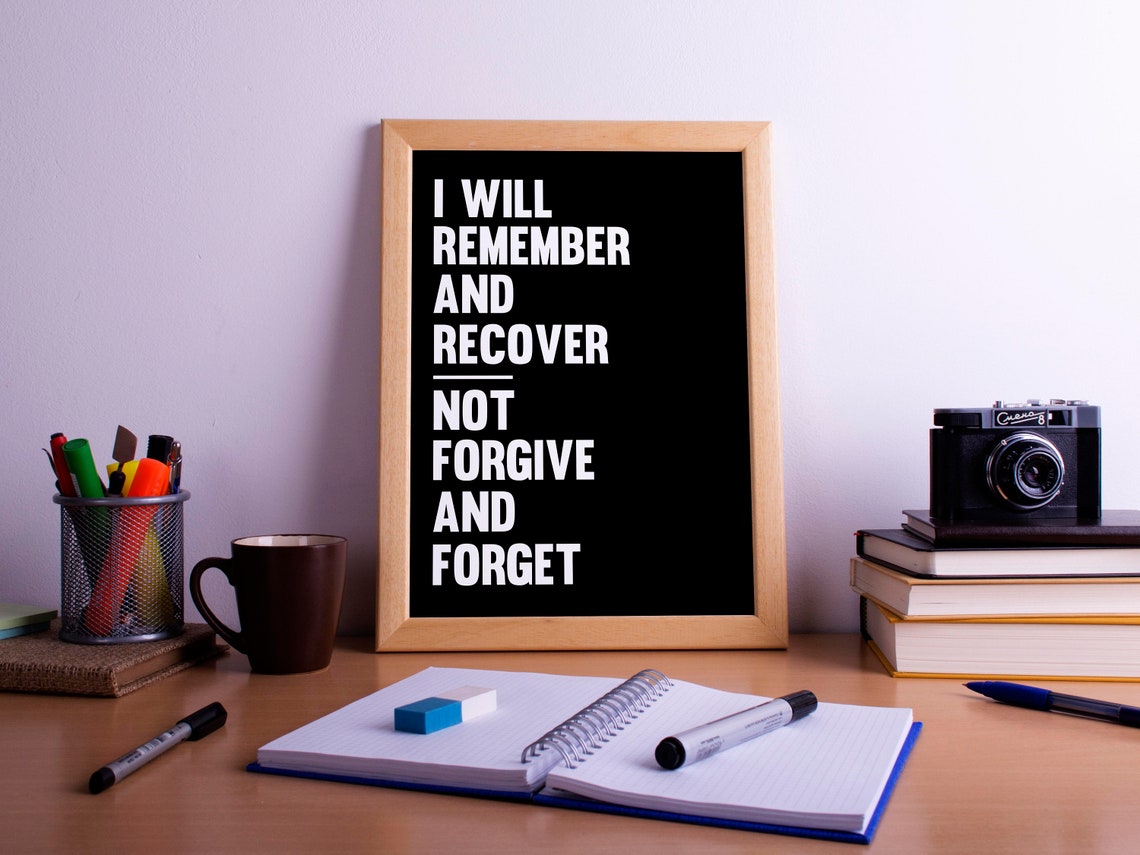 Remember and Recover Inspirational Print Motivational Print | Etsy