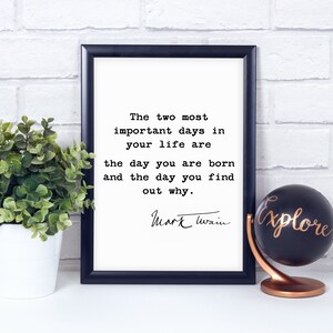 Mark Twain Motivational Poster Print, Typography, Classroom Artwork - Etsy