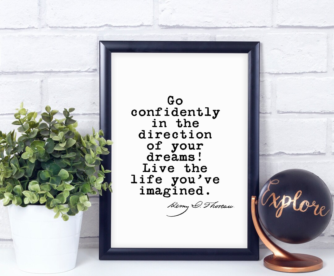 Henry David Thoreau, Motivational Quote Poster Print, Wall Art Décor ...