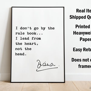 Princess Diana Motivational Poster Print, Typography, Classroom Artwork ...