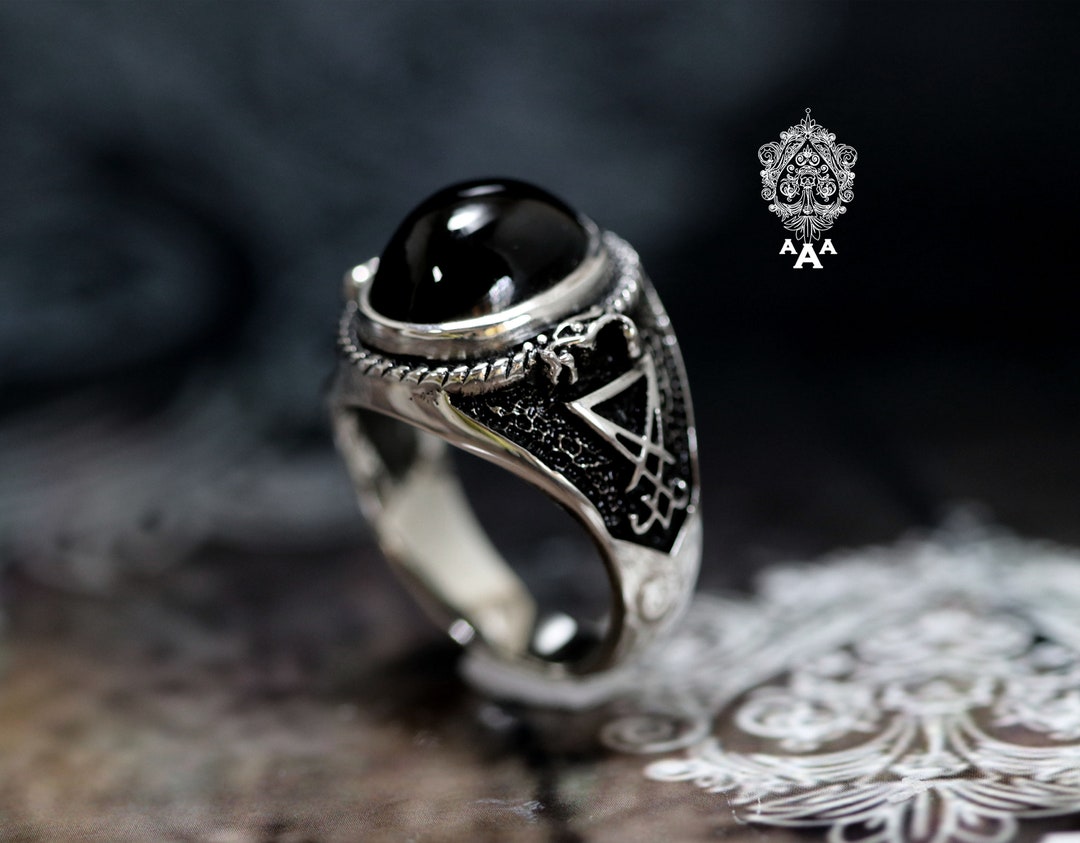 Lucifer Onyx Ring Silver Snake Ring With Onyx Sterling Silver 925 - Etsy