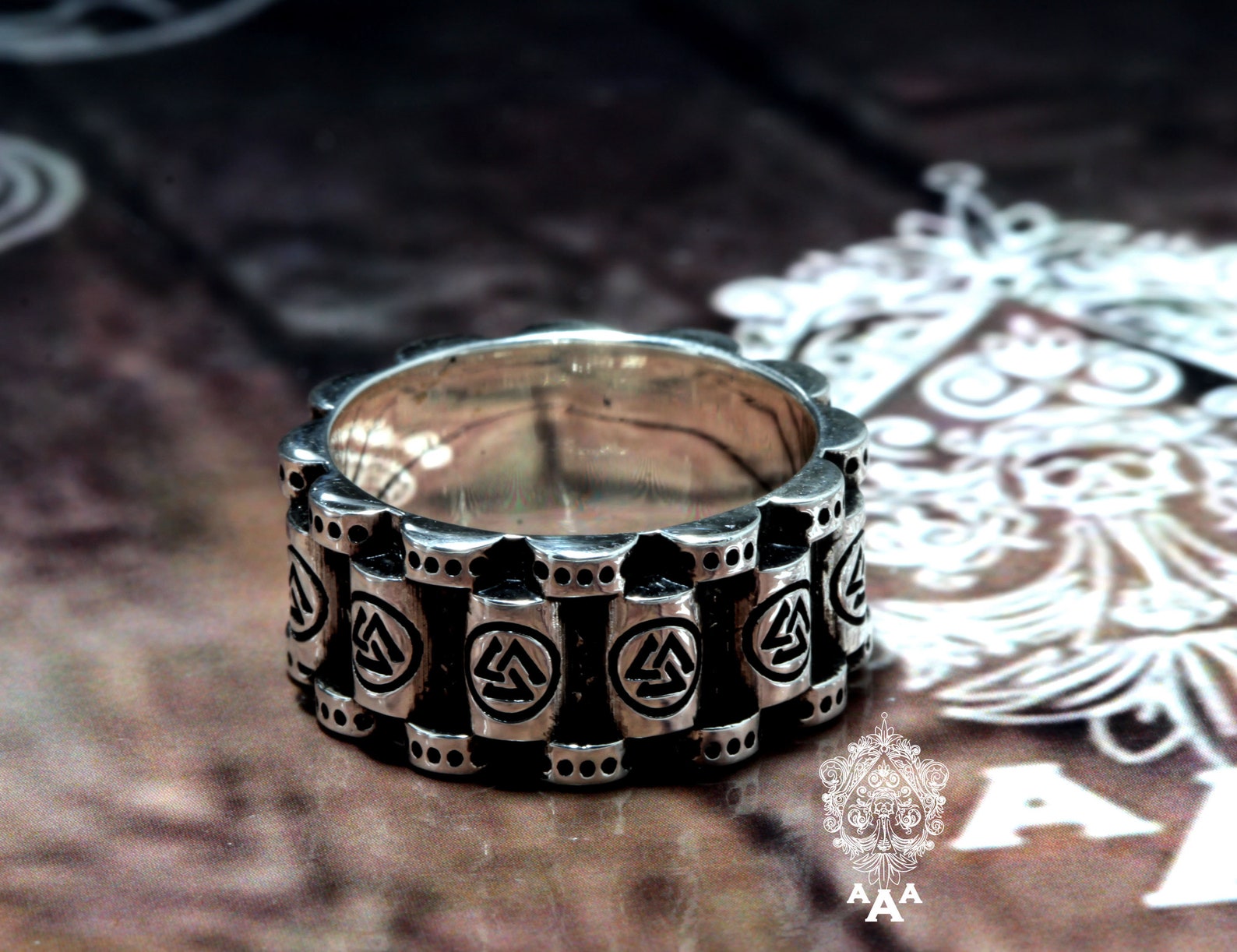 Valknut Ringvalknut Silver Ringvalknut Viking Signet Ring - Etsy