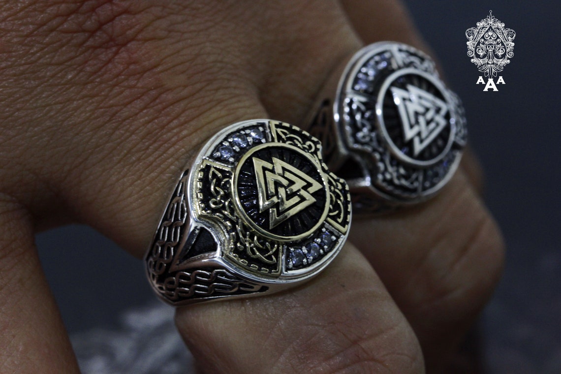 Valknut Viking Signet Ring,rune Rings,viking Ring,viking Jewelry,brass ...