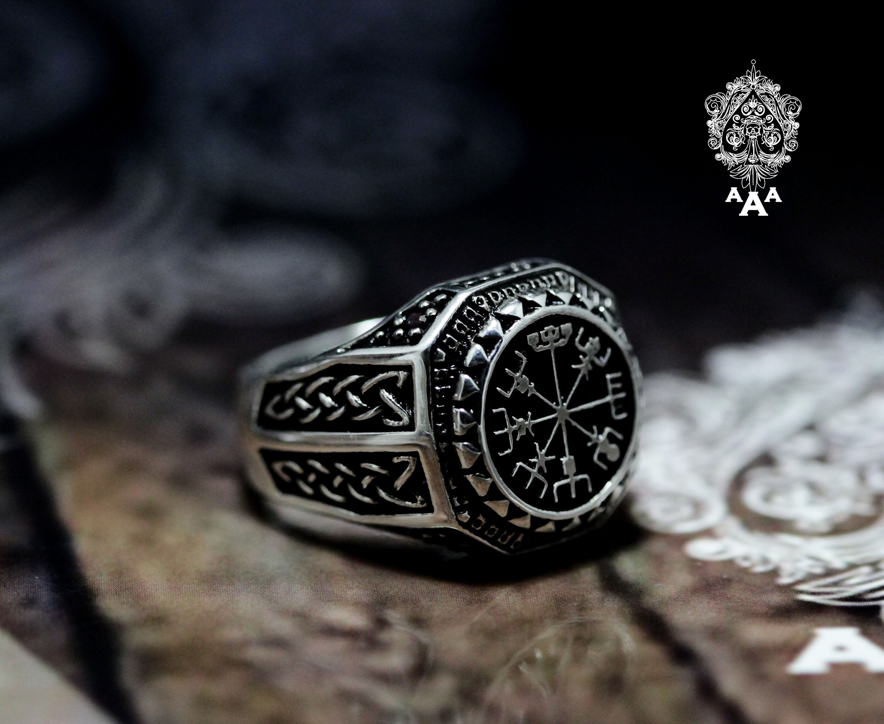 Vegvisir Ringvegvisir Silver Ringviking Jewelrysterling | Etsy