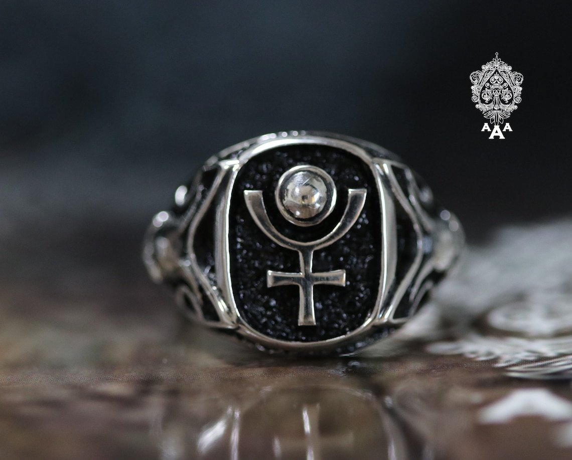 Hades Ring Hades Signet Ring Astrology Alphabet Hades (pluto) Ring 925 ...