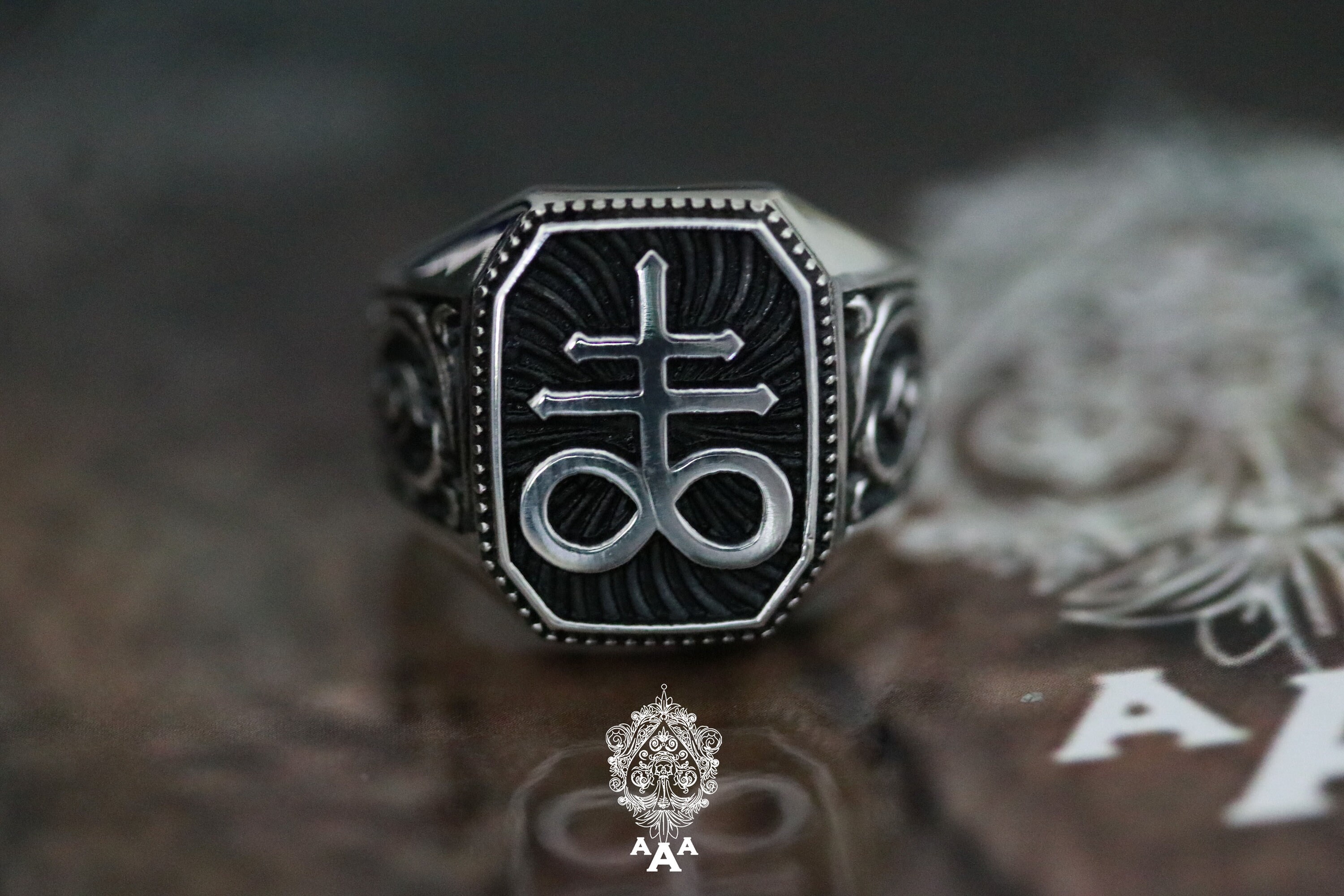 Satanic Cross Ring Brimstone Ring Satanic Ring Sterling Silver - Etsy