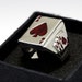 Ace Card Ring, Triple Ace Beside, Fashion Men's Silver Ring,925 ...