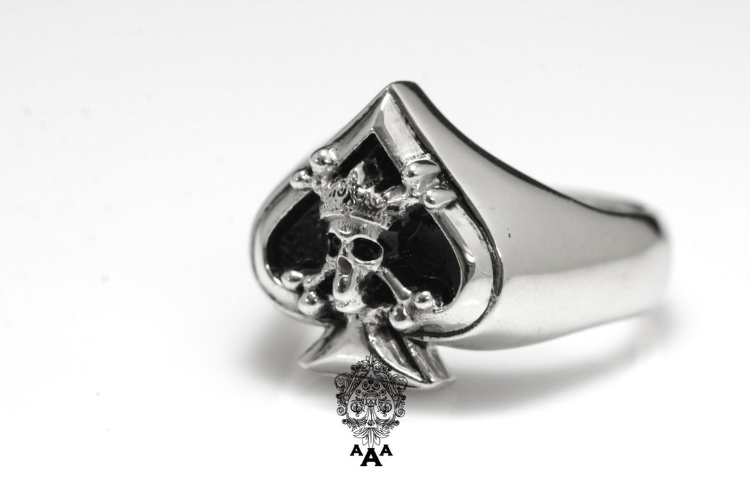 Ace Card Ring,ace Card Skull Ring,fashion Silver Ring,925 Sterling ...