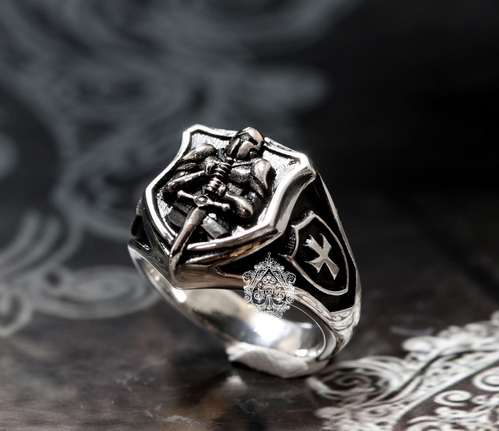 Knights Templar Ring,the Seal of Knights Templar Ring,templar Cross ...