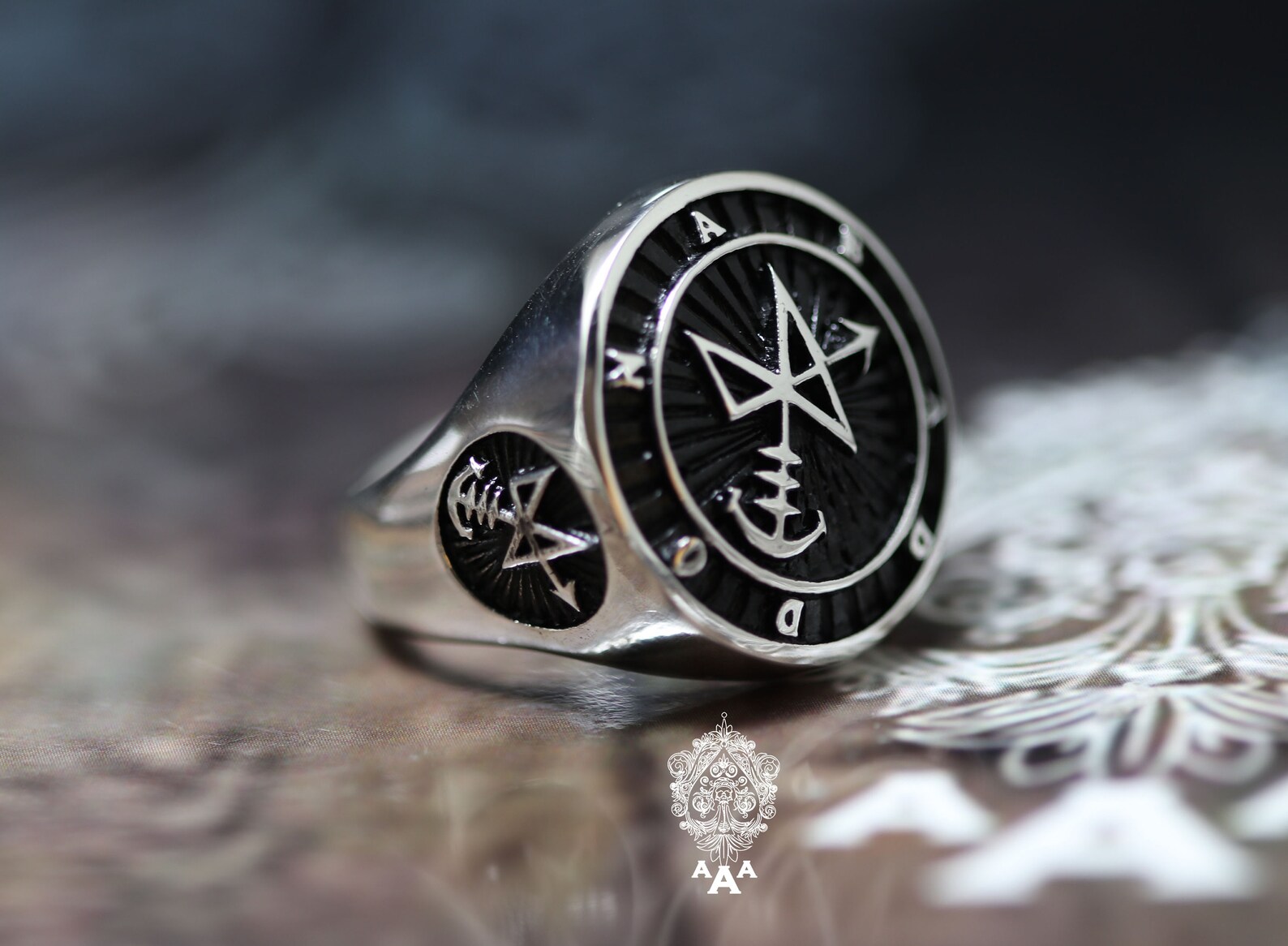 Abaddon Sigil Ring Abaddon Ring Sterling Silver 925 Black. - Etsy