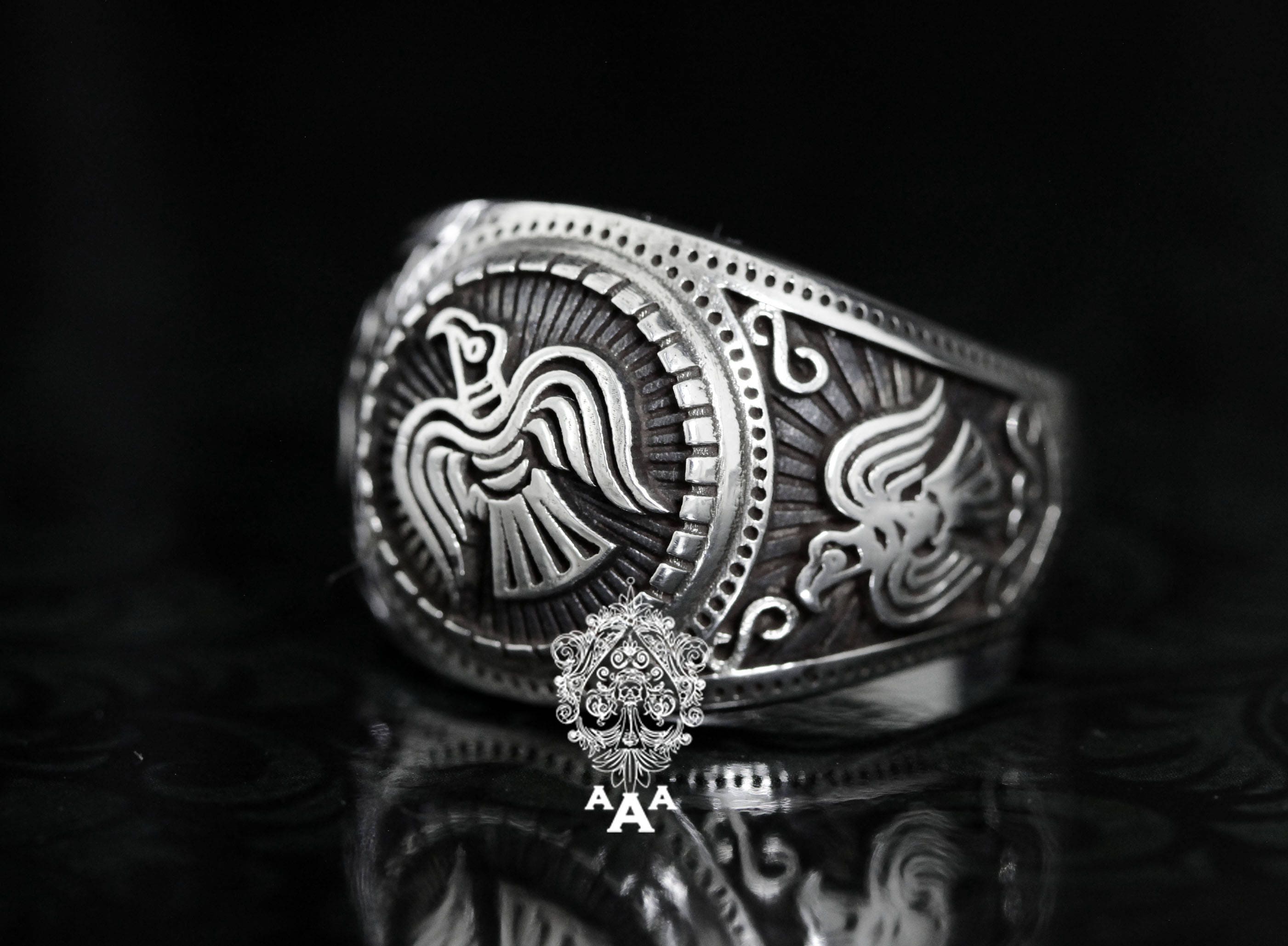 Viking Raven Ringraven Viking Ringsterling Silver Viking - Etsy