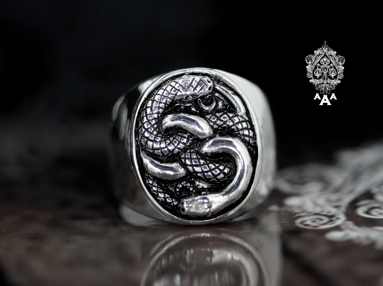 Snake Ringsnake Eyes Ringsterling Silver 925 Black. | Etsy