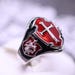 Red Black Templar Cross Ring Templar Accessory Silver 925 or Brass - Etsy