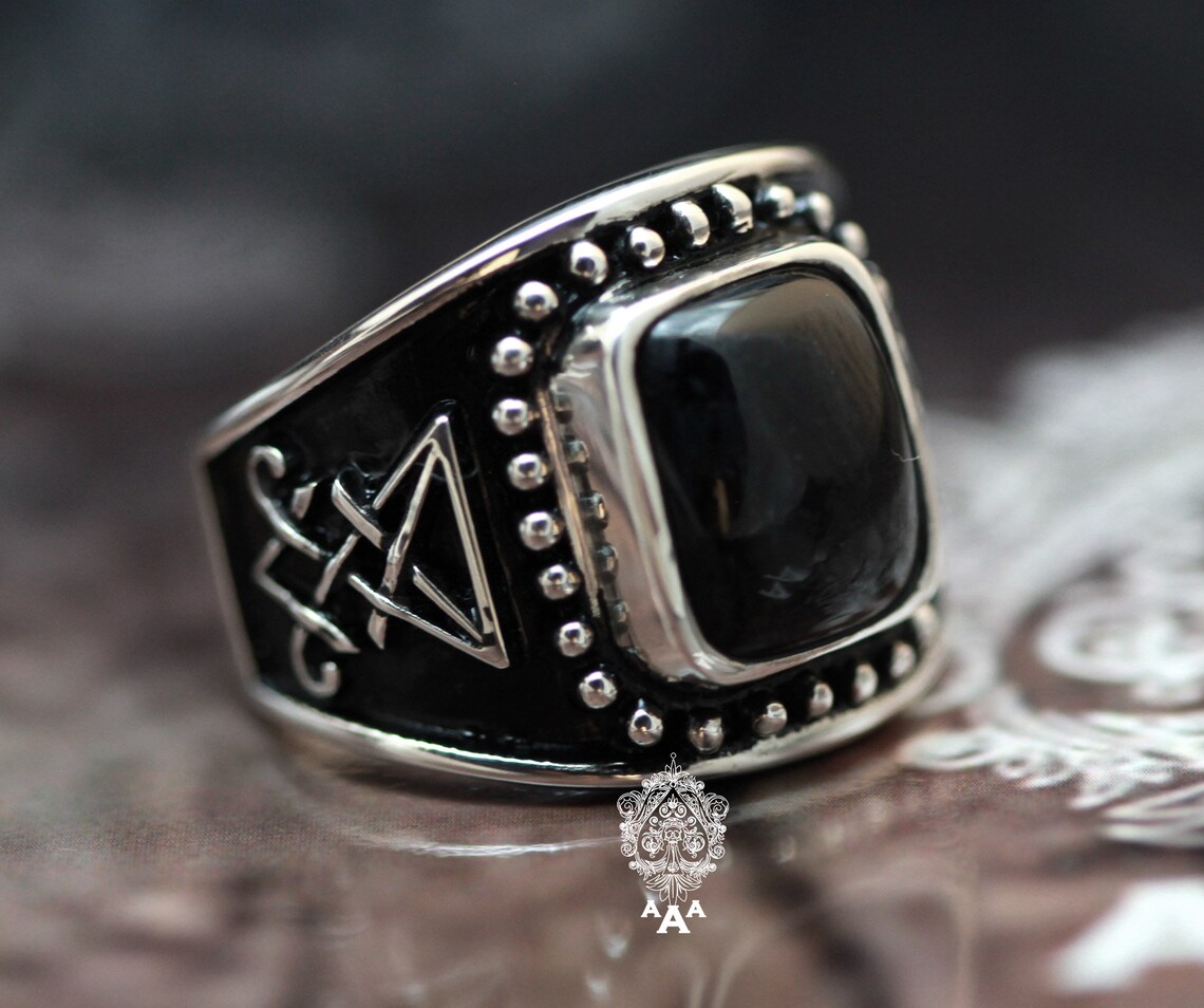 Sigil of Lucifer Ring,onyx Ring,new Onyx Silver Ring,lucifer Series ...